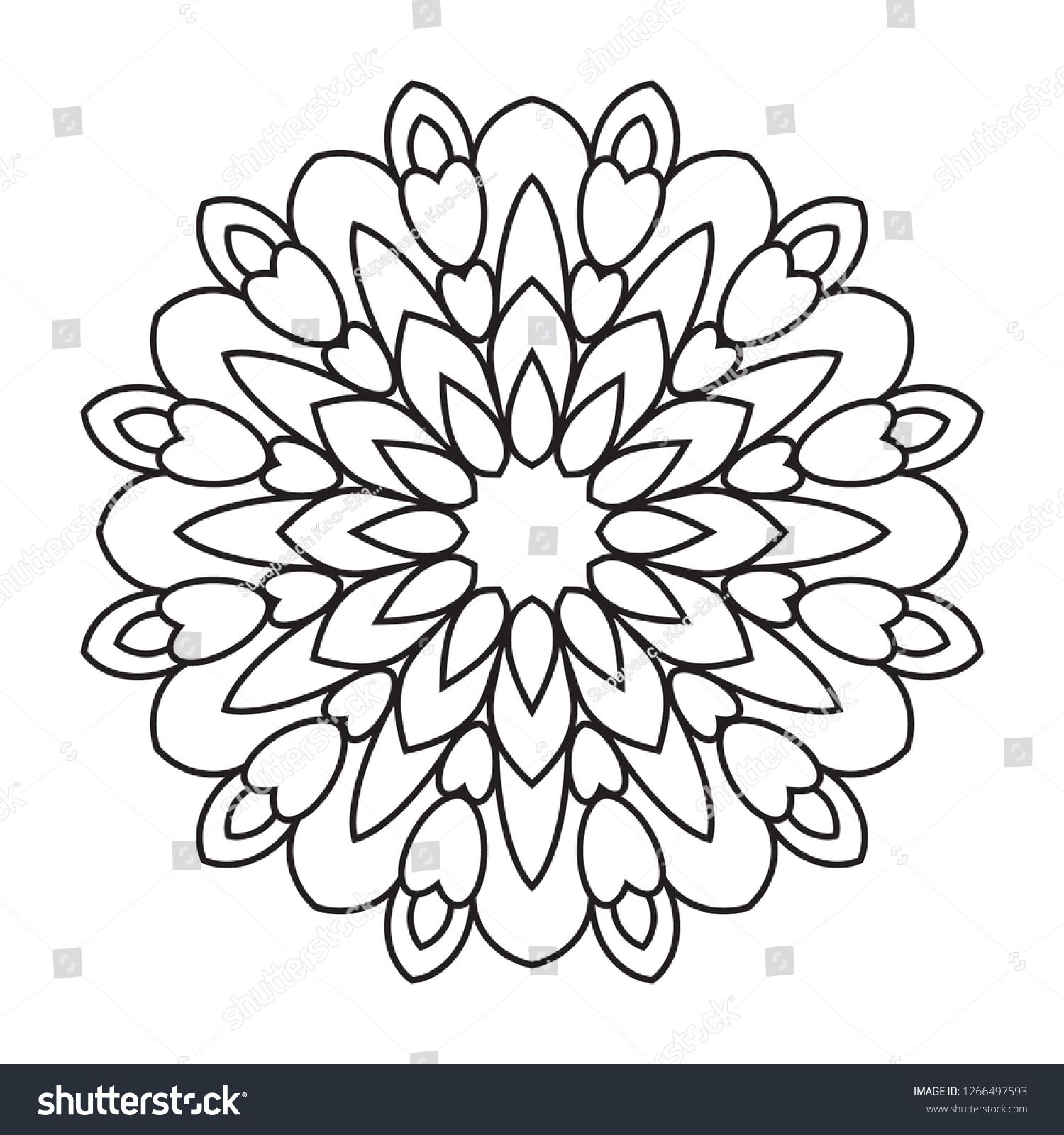 Easy Mandala Coloring Page Beginner Seniors Stock Illustration 1266497593 Easy Mandala Coloring Page Beginner Seniors Stock Illustration 1266497593