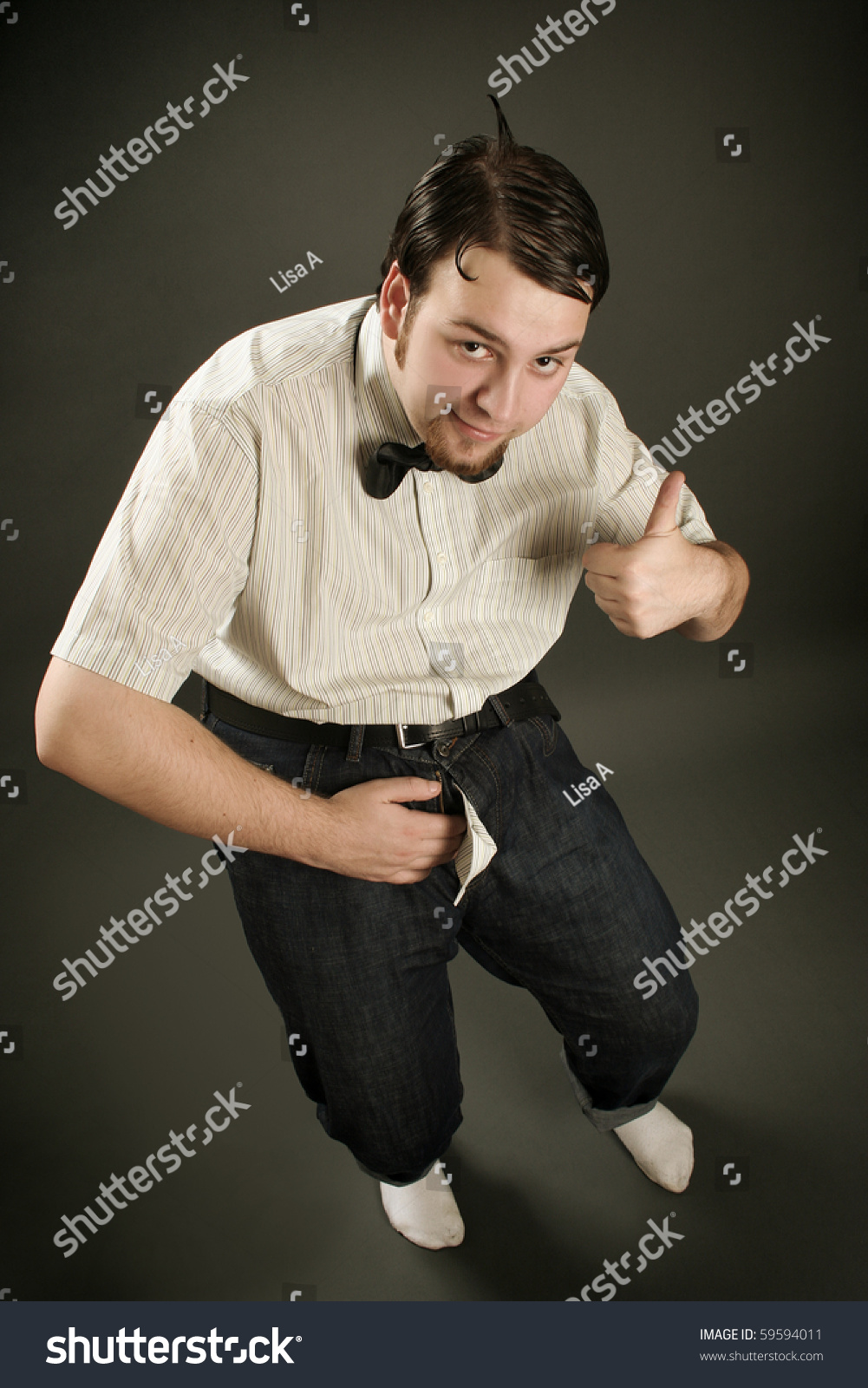 Eccentric Funny Guy On Dark Background Stock Photo 59594011 | Shutterstock