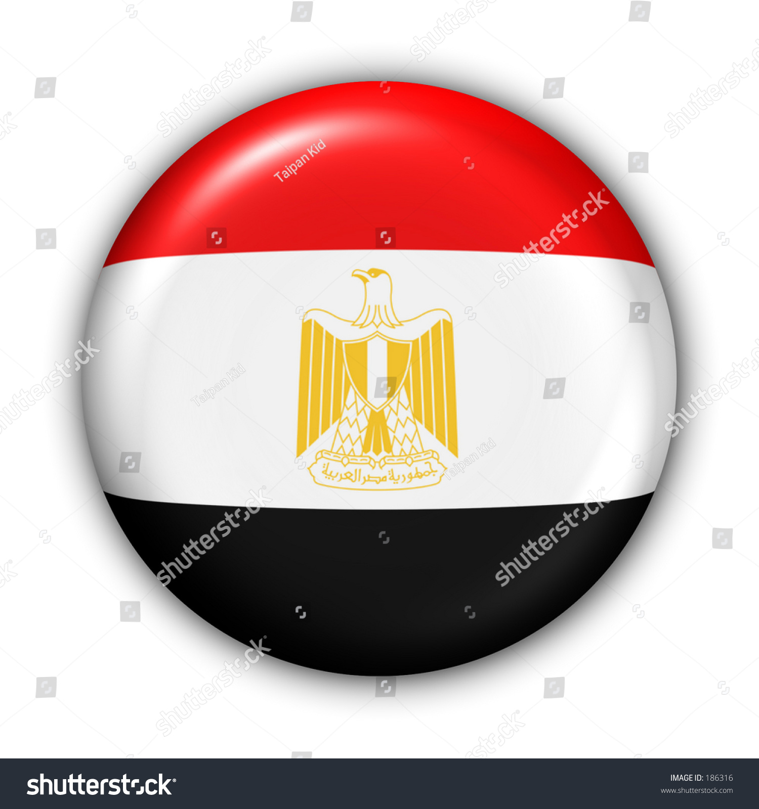 Egypt Flag Button Stock Illustration 186316