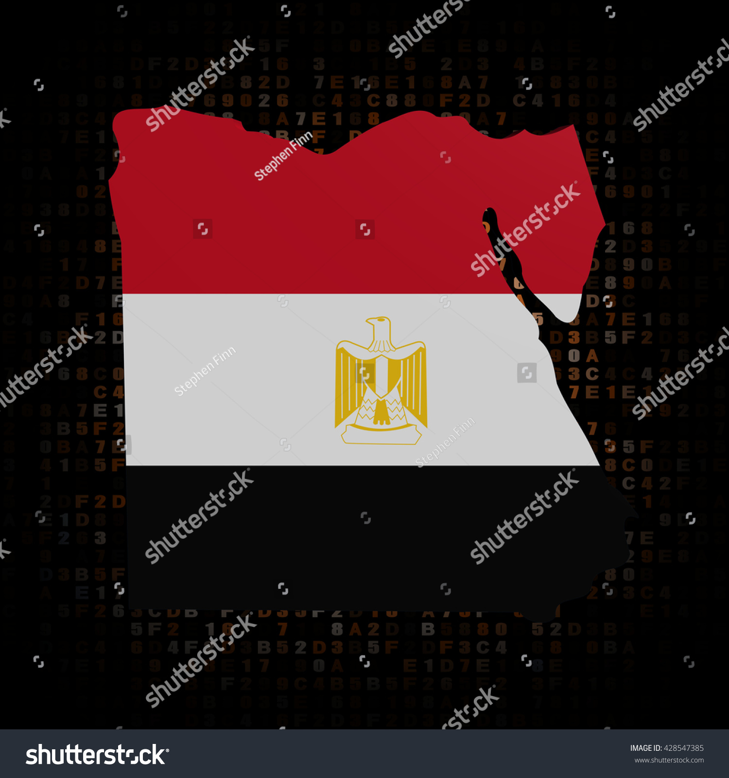 Egypt Map Flag On Hex Code Stock Illustration 428547385 | Shutterstock