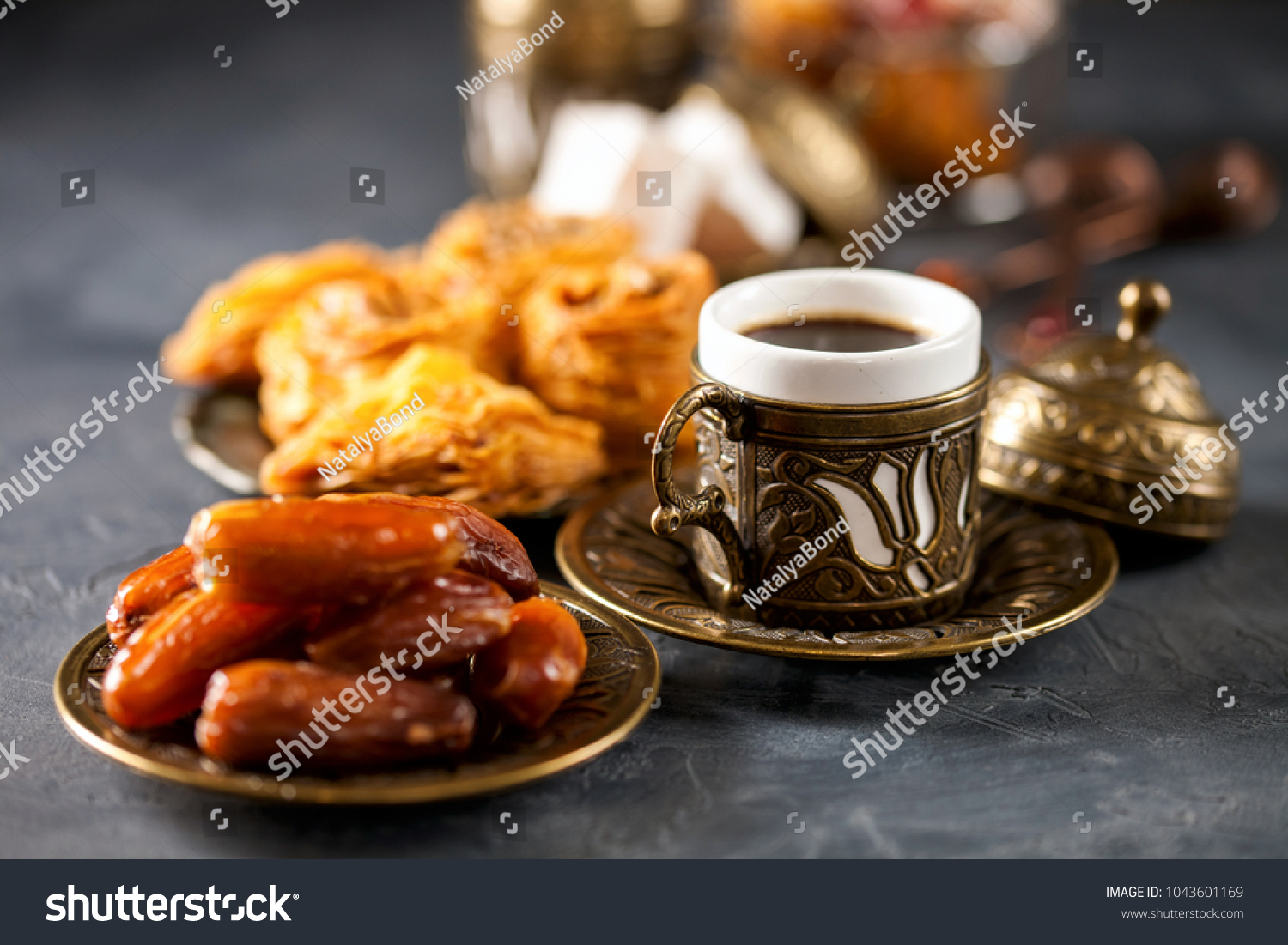 Eid Mubarak Arabic Coffee Pot Dates Stock Photo 1043601169 | Shutterstock