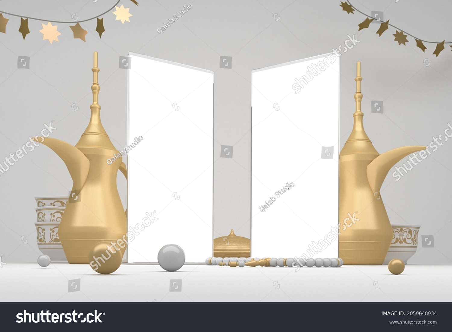 Eid Standing Menu White Background 3d Stock Illustration 2059648934 ...