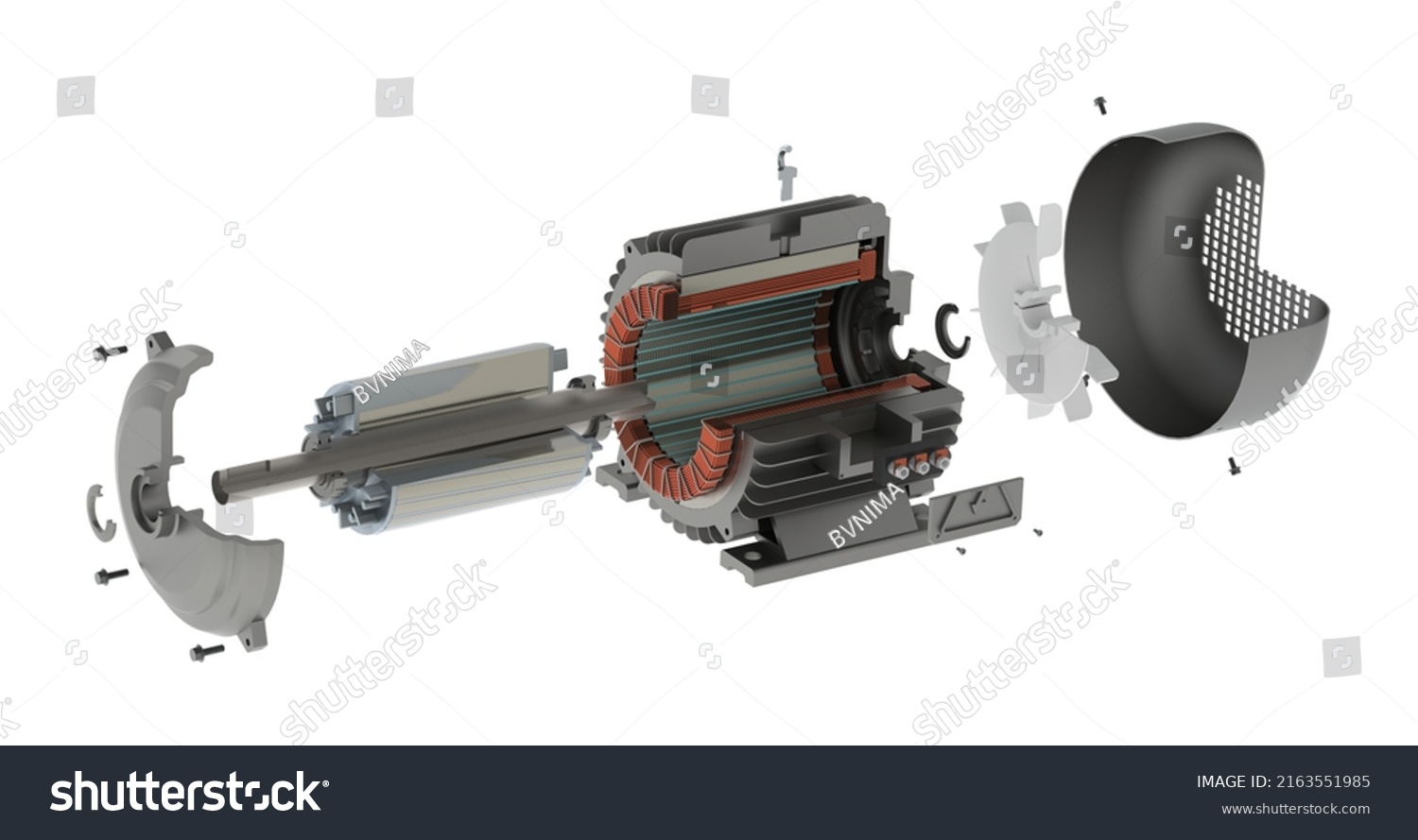 Electric Motor Exploded View 3d Rendering Stock Illustration 2163551985 ... Electric Motor Exploded View 3d Rendering Stock Illustration 2163551985 ...