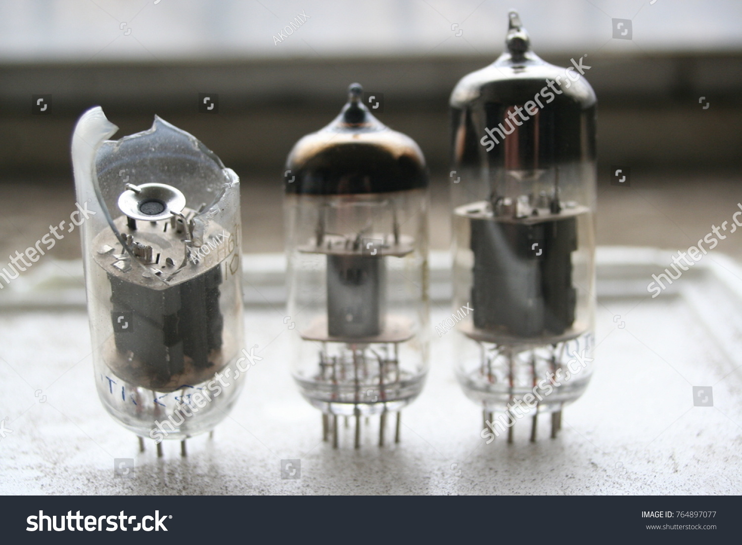Electronic Components Microcontroller Glass Vacuum Tubes Stock Photo ...