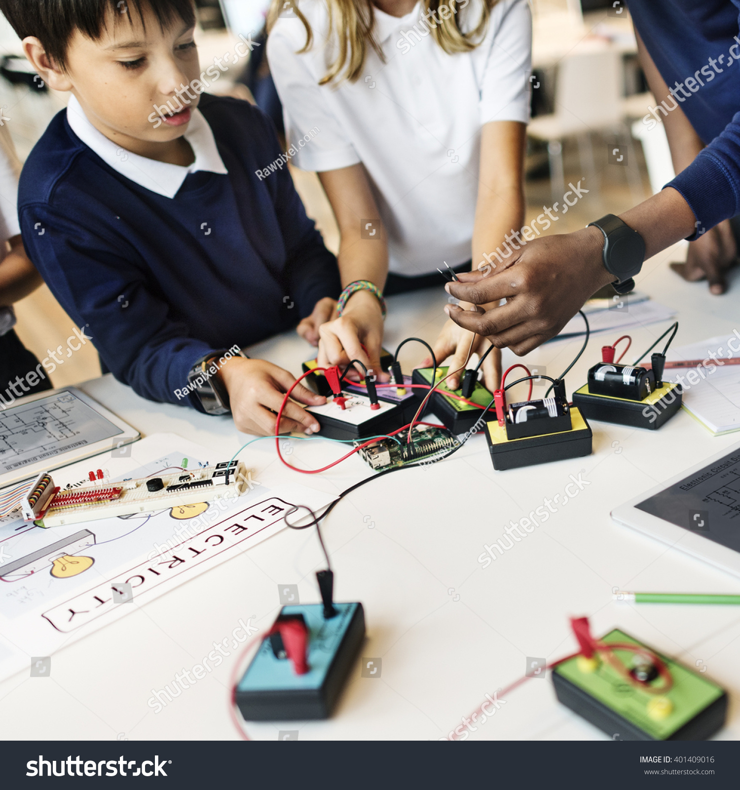 Electronic Experiment Observation Physics Study Concept Foto stock ...