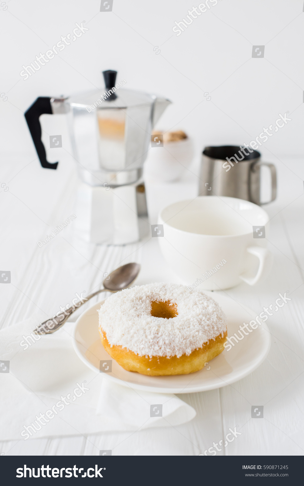 Elegant White Breakfast Table Setting Stock Photo 590871245 | Shutterstock