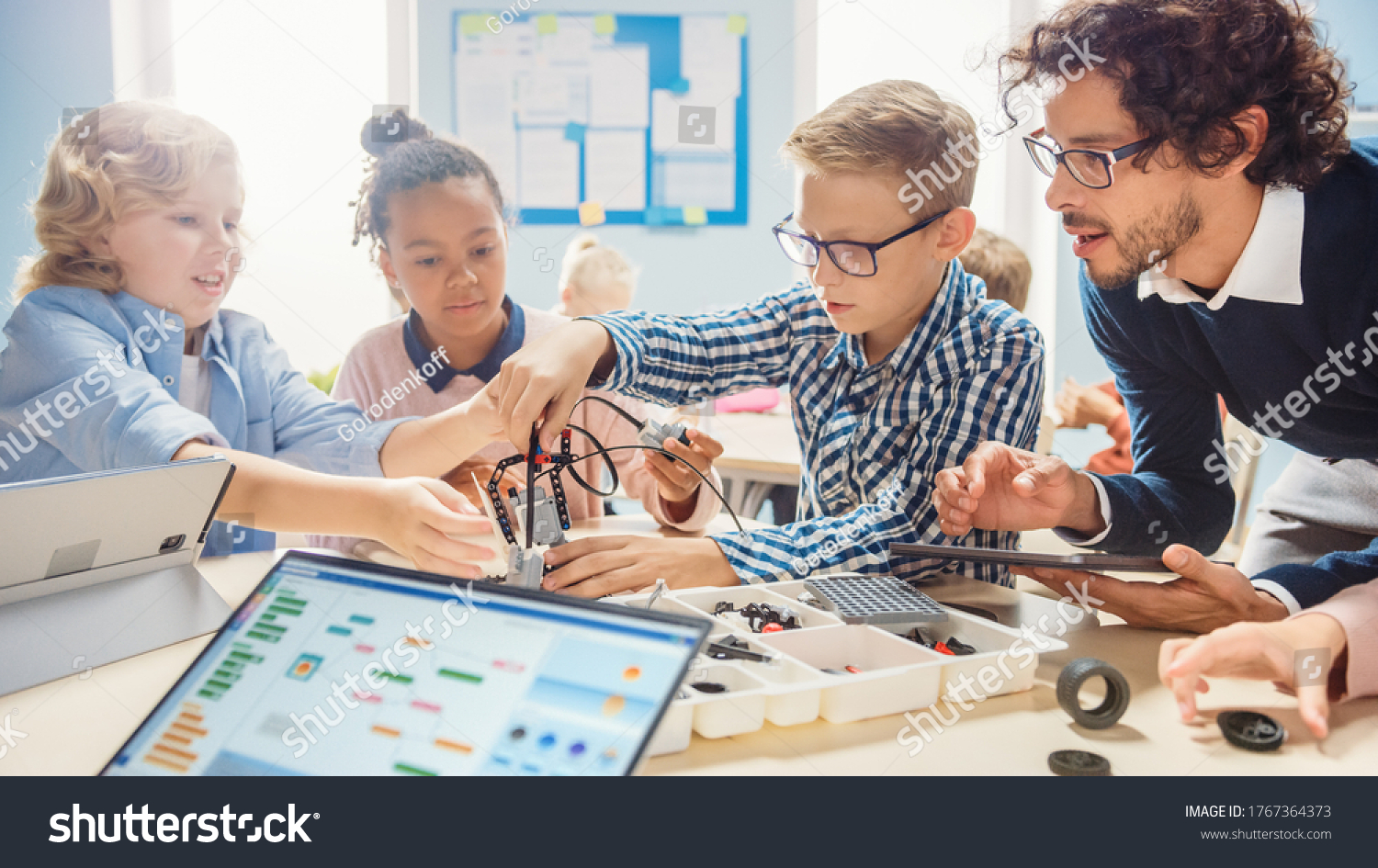 Elementary School Robotics Classroom Diverse Group Stock Photo (Edit ... Elementary School Robotics Classroom Diverse Group Stock Photo (Edit ...