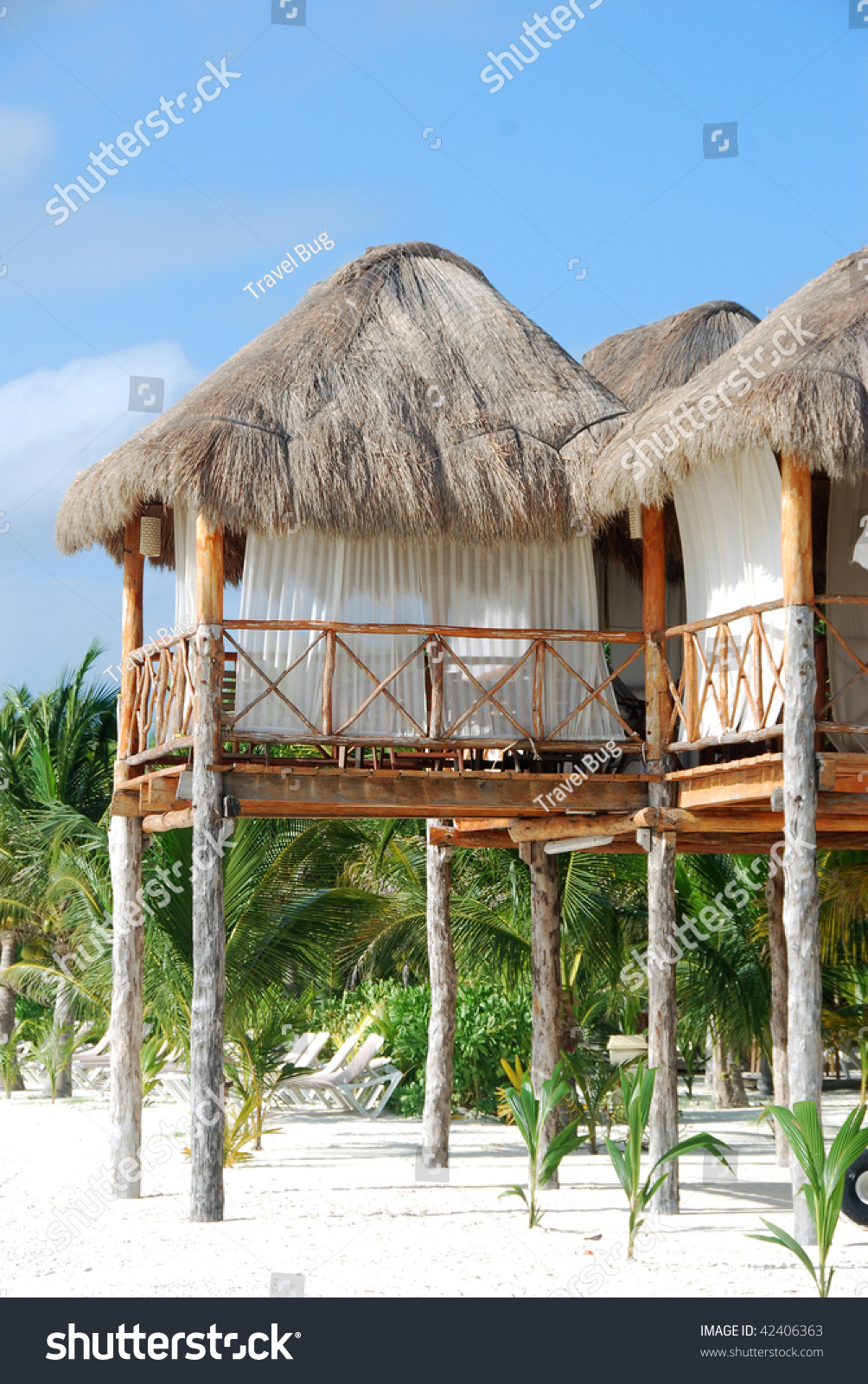 Elevated Palapa Cabanas Stock Photo (Edit Now) 42406363