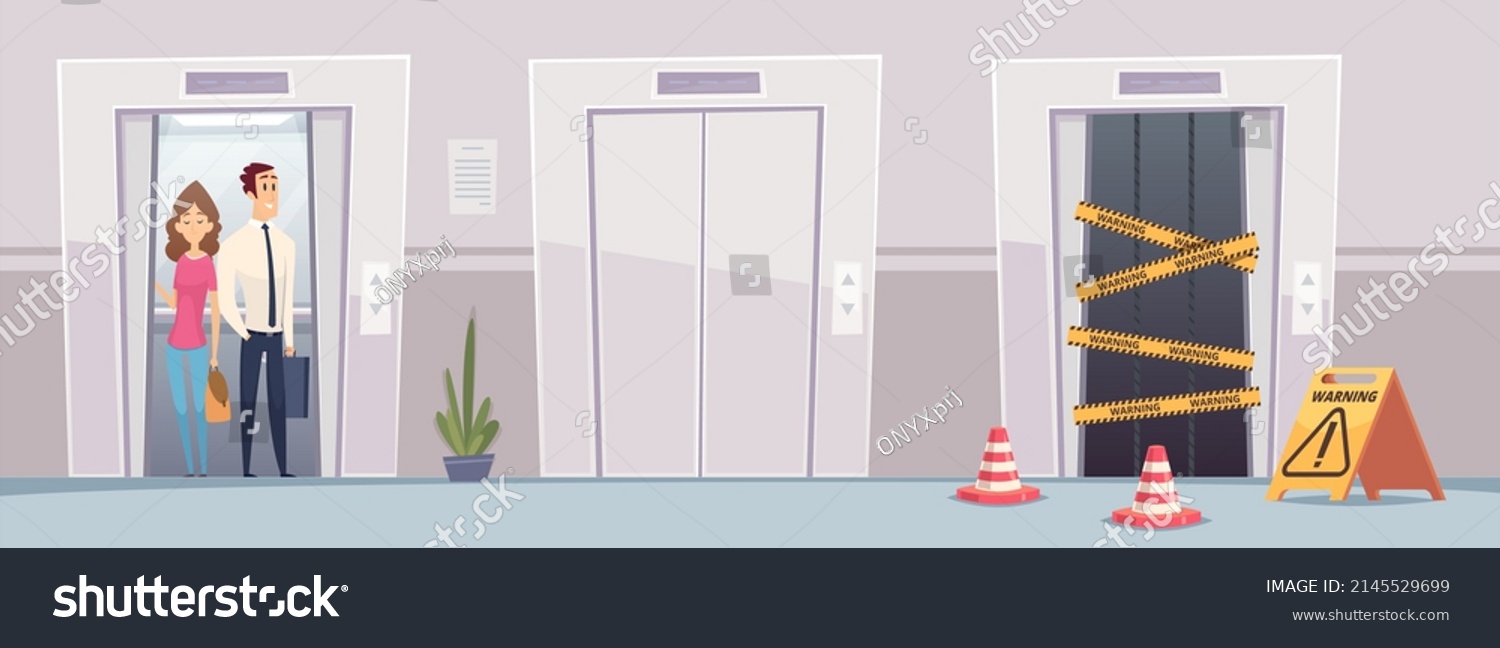 Elevator Office Building Opened Closed Repair Stock Illustration ... Elevator Office Building Opened Closed Repair Stock Illustration ...