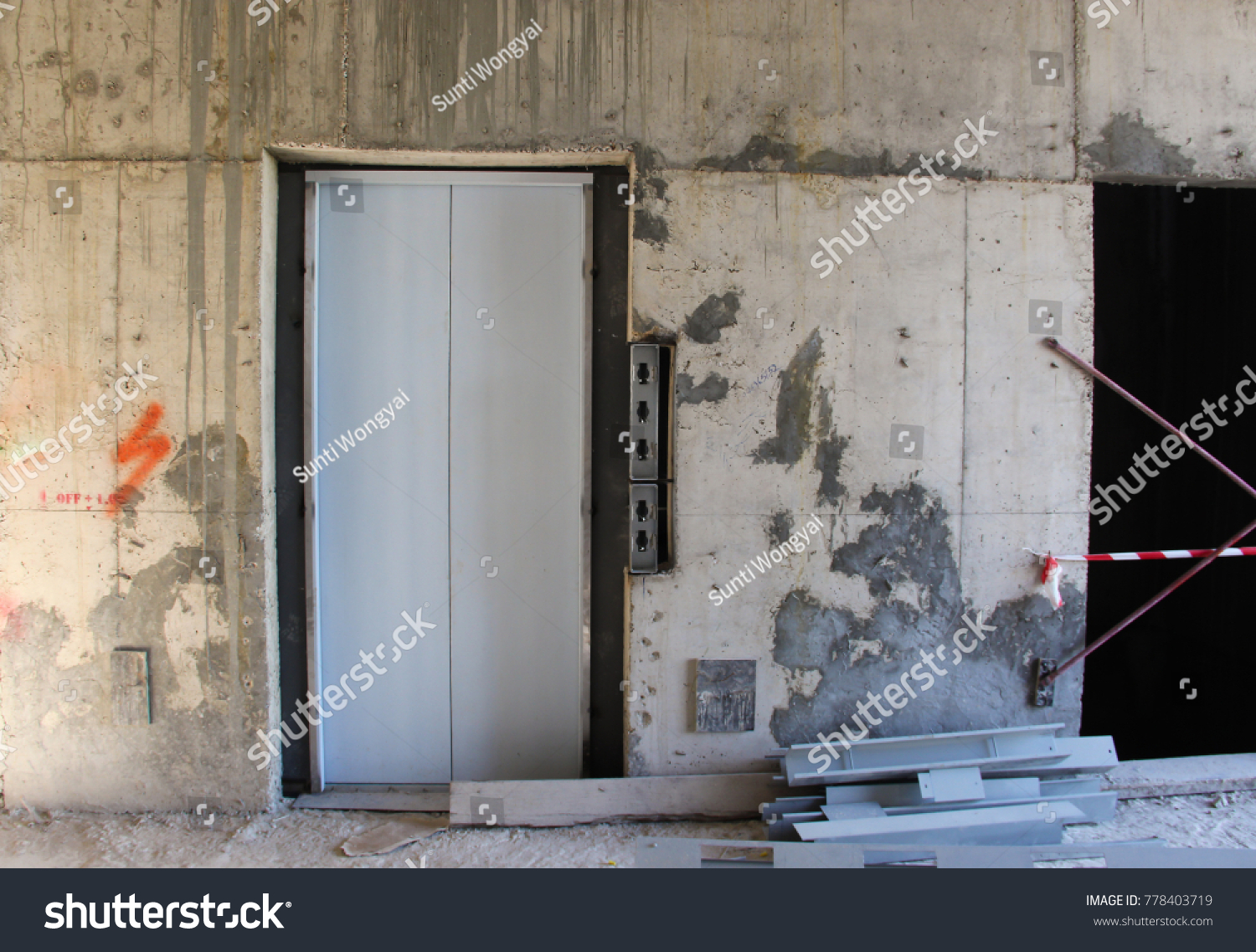 Elevator Under Constructiondoor Elevator Stock Photo 778403719 ...