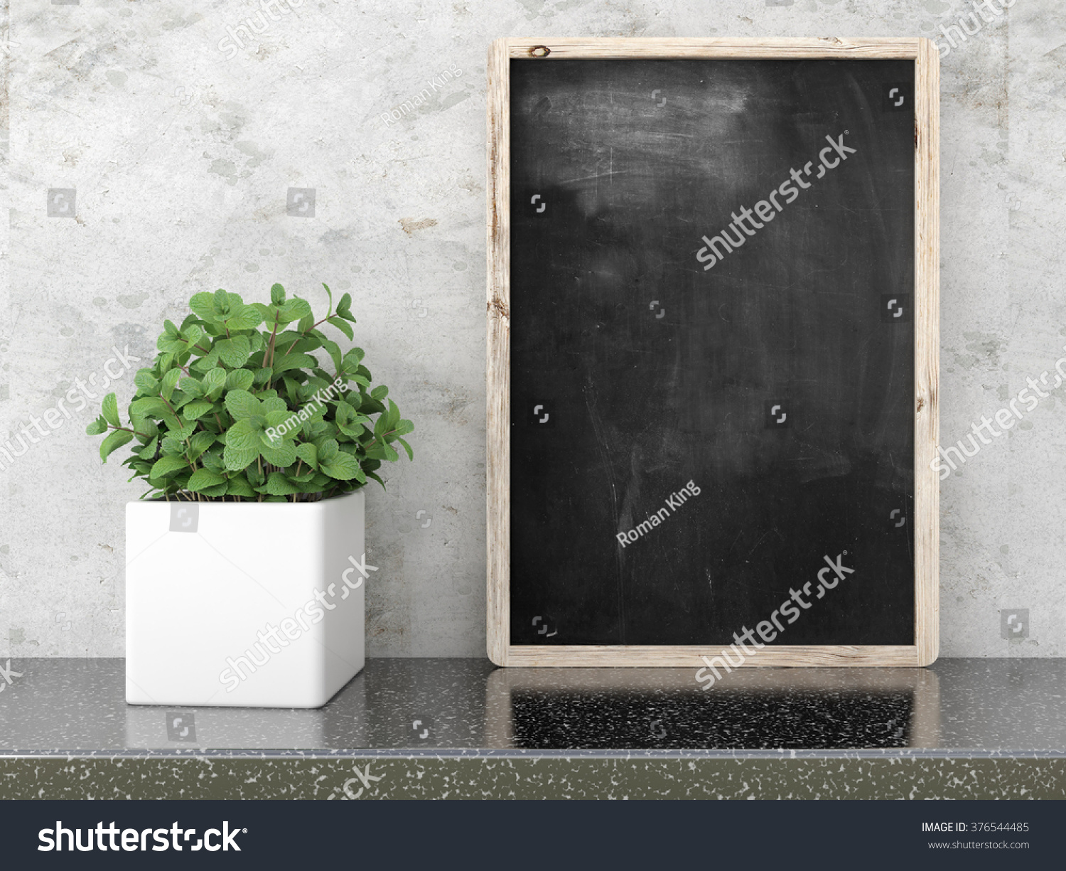 Empty Black Chalkboard 3d Render Stock Illustration 376544485 ...