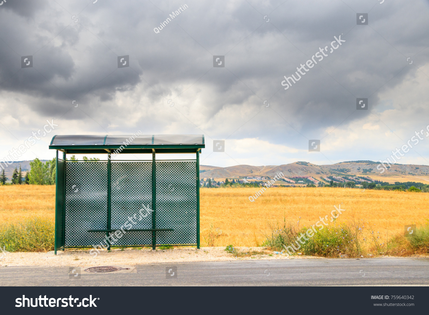 Empty Bus Stop Stock Photo 759640342 | Shutterstock