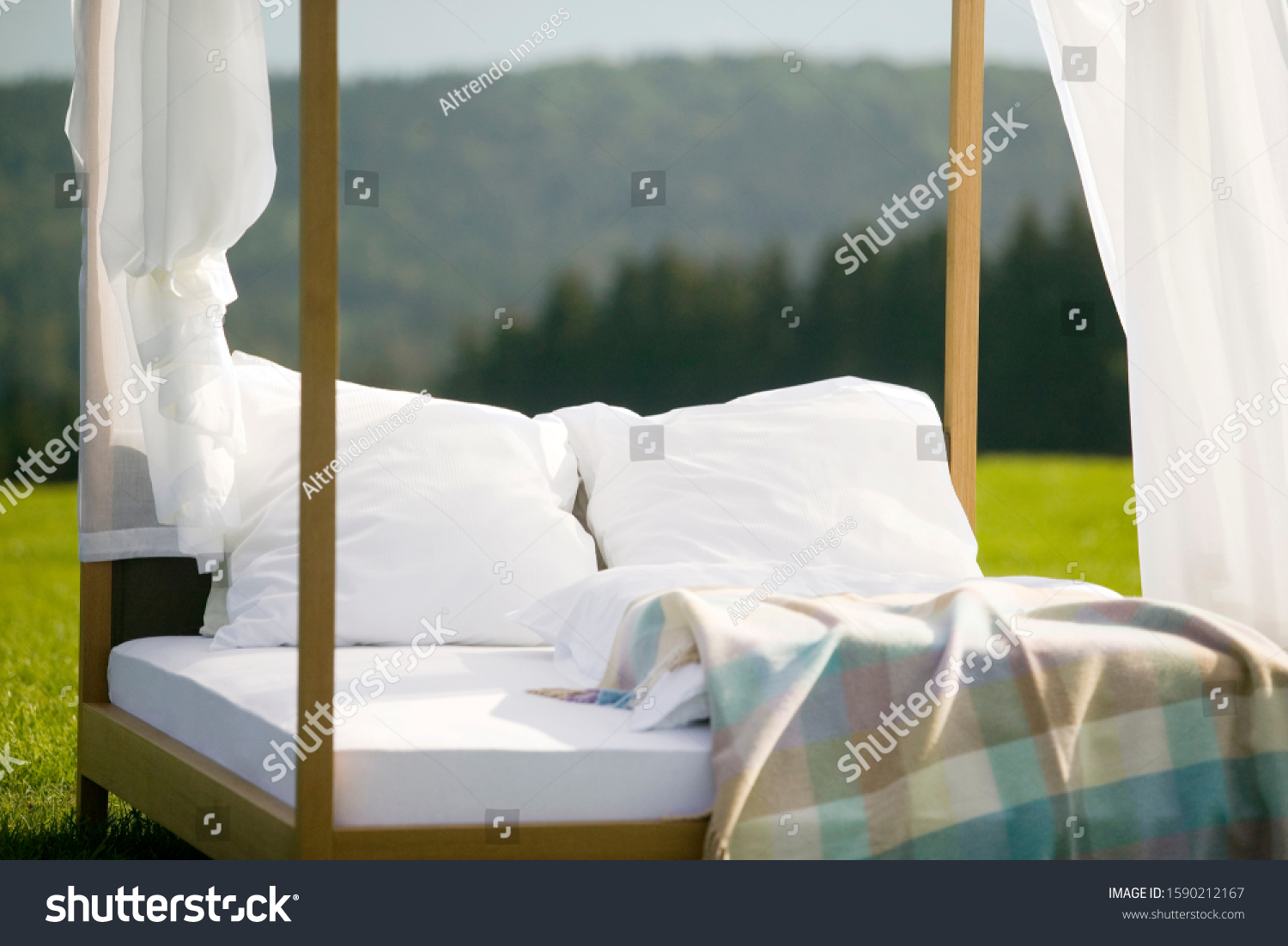 Empty Canopy Bed Field Stock Photo 1590212167 | Shutterstock