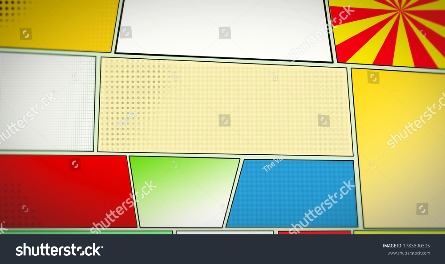 Empty Comic Strip Background Comic Bubbles Stock Illustration 1783890395