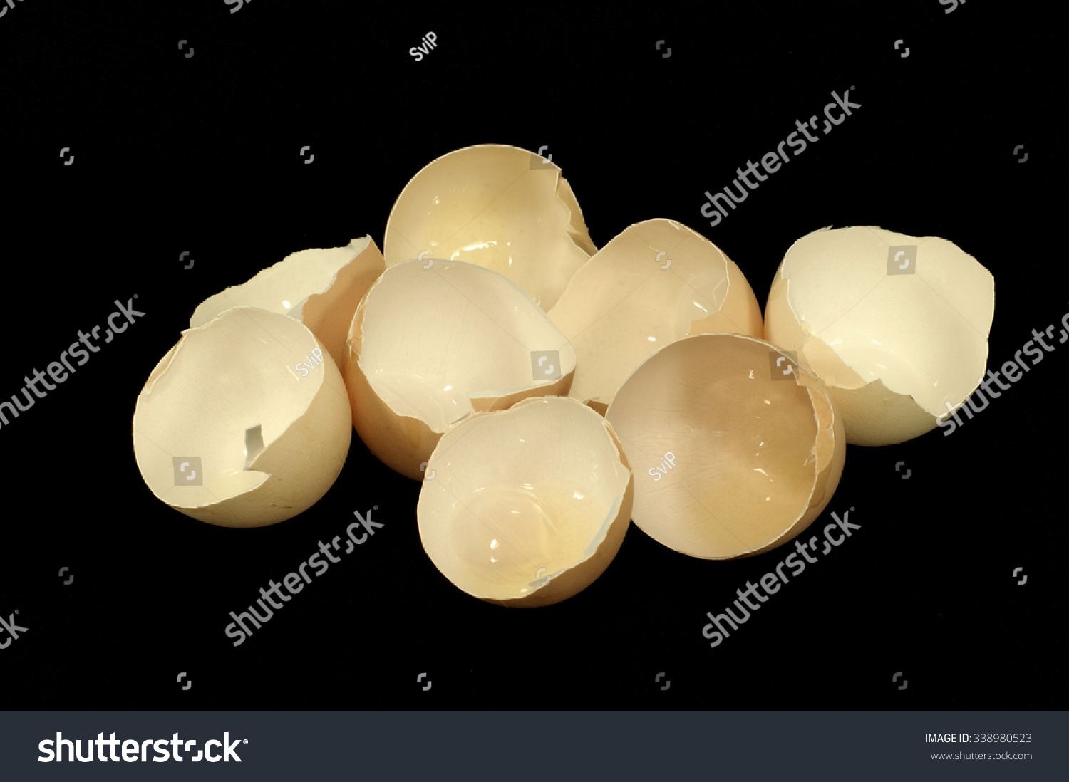 Empty Egg Shells On Black Background Stock Photo 338980523 - Shutterstock