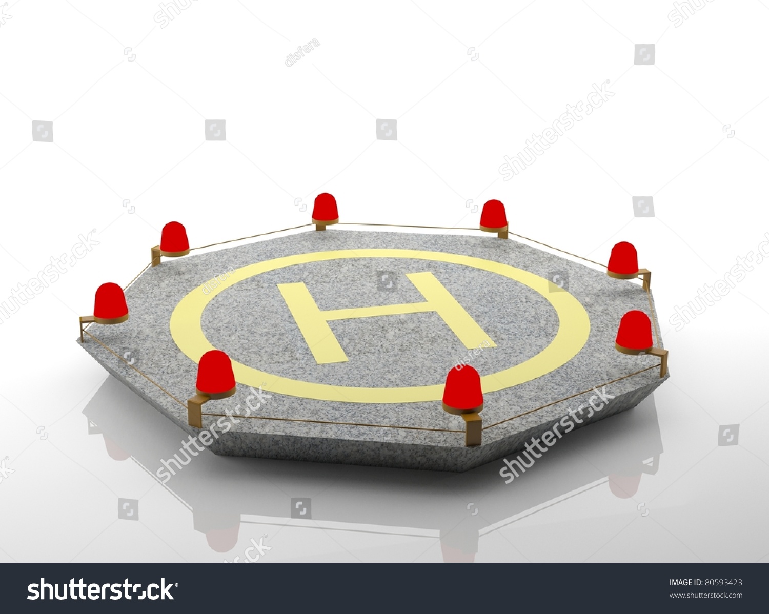 Empty Helipad 3d Render Stock Illustration 80593423 | Shutterstock