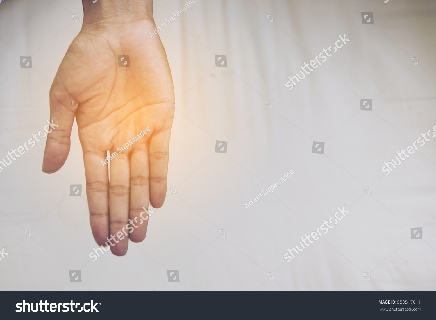 Empty Human Hands Front Viewcross Processing Stock Photo 550517011 ...