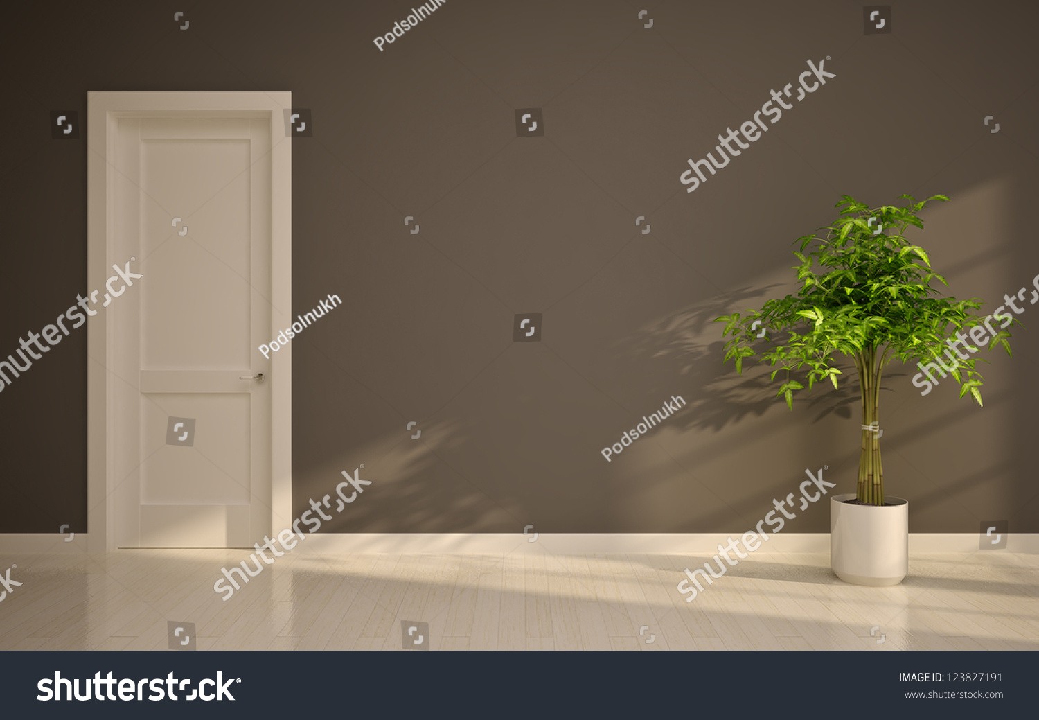 Empty Interior Door Tree Stock Illustration 123827191 | Shutterstock