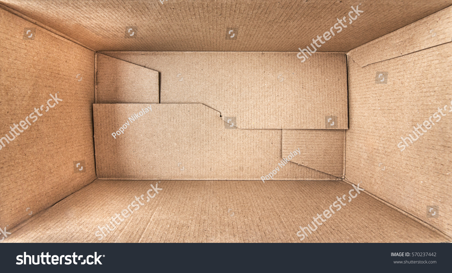 Empty Open Rectangular Cardboard Box Close Stock Photo 570237442 ...
