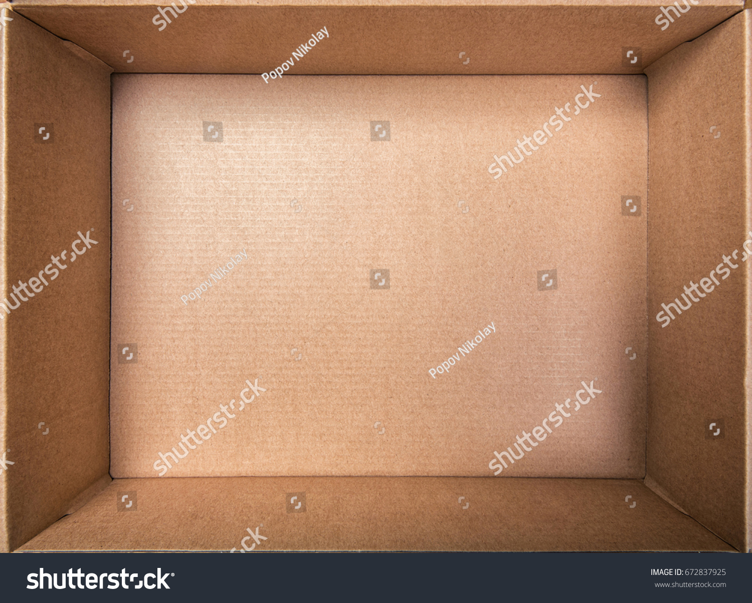 Empty Open Rectangular Cardboard Box Close Stock Photo 672837925 ...