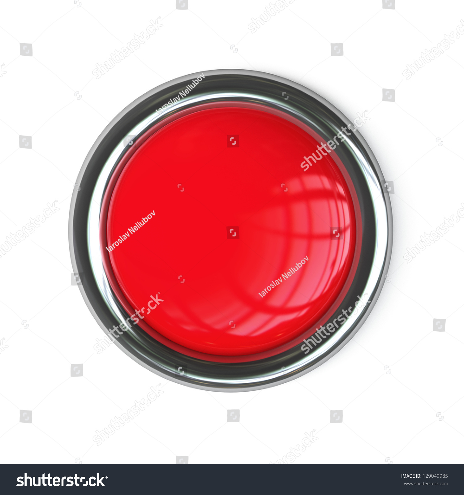 Empty Red Button Isolated On White Stock Illustration 129049985