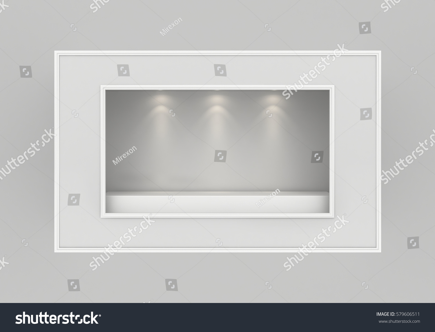 Empty Shop Window Display Storefront 3d Stock Illustration 579606511 ...