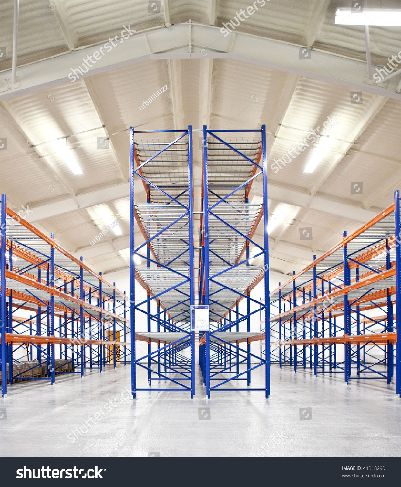 Empty Warehouse Racks Stock Photo (Edit Now) 41318290