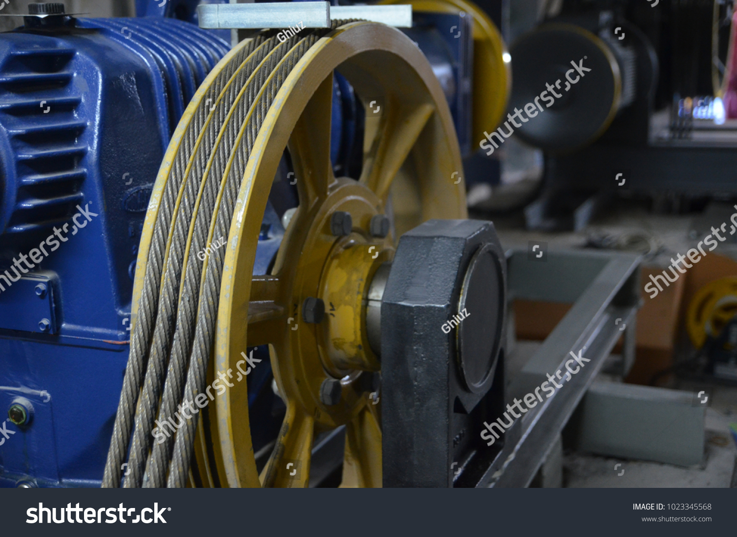 Engine Elevator Engine Room Stock Photo (Edit Now) 1023345568