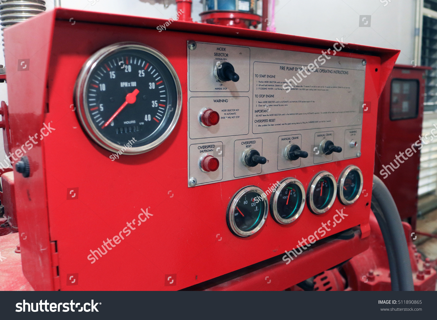 Engine Gauge Fire Pump System Building Stock Photo (Edit Now) 511890865