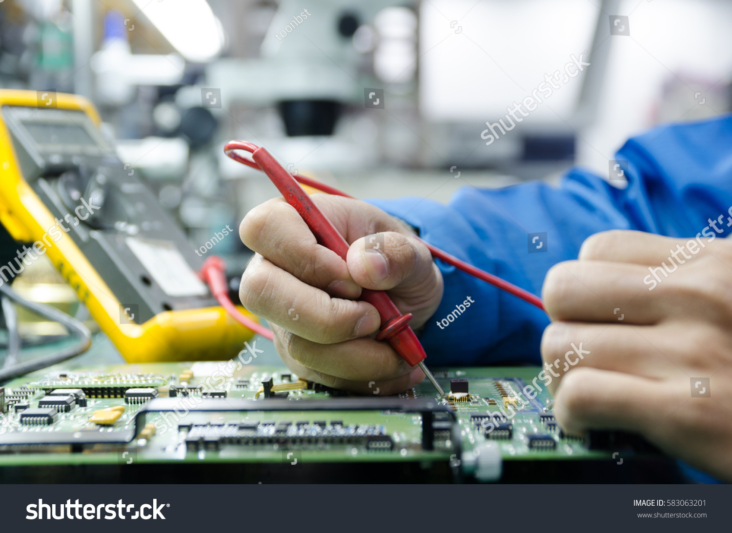 Engineer Measuring Multimeter Panel Board Stock Photo 583063201 ...