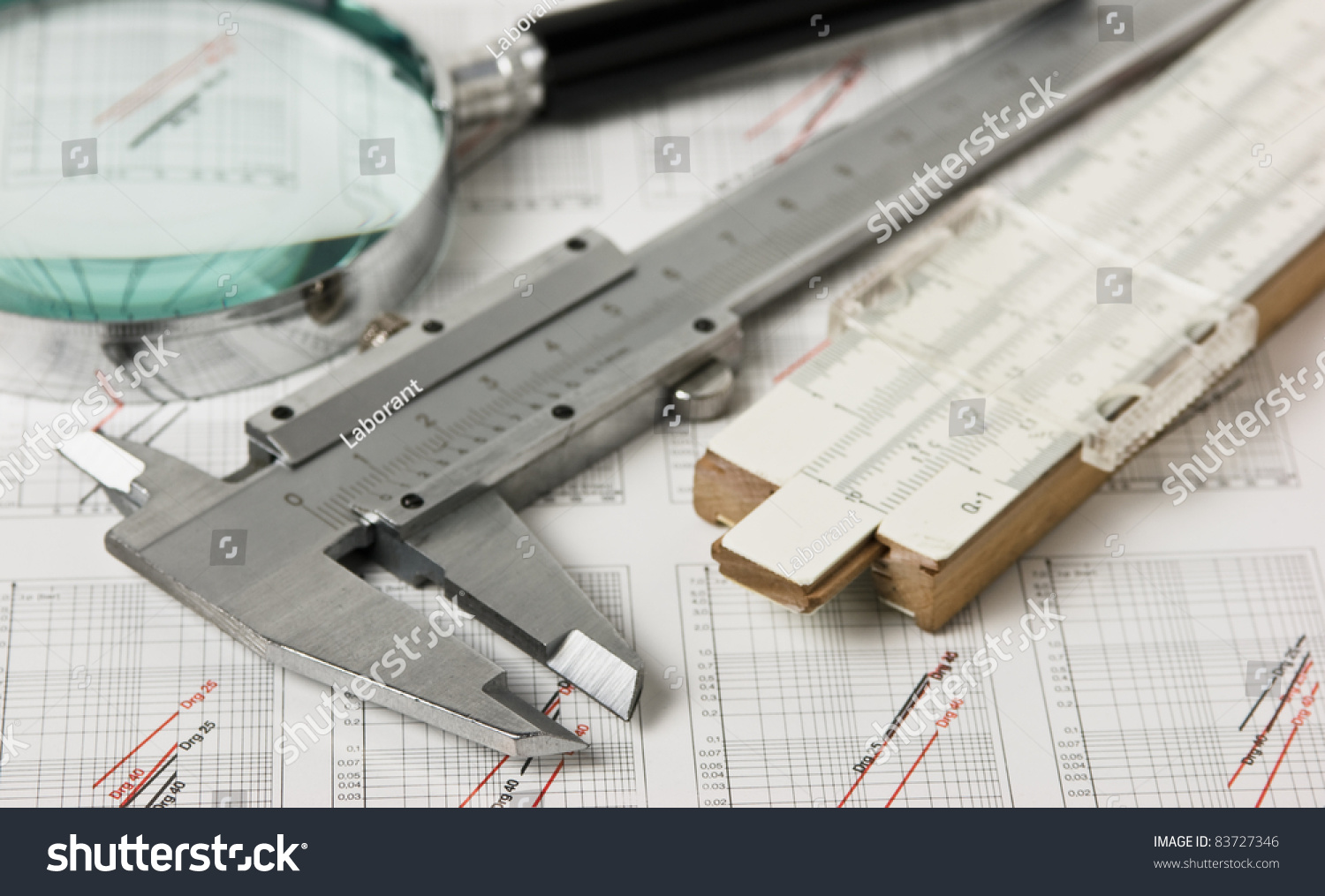 Engineering Tools On Technical Drawing Stock Photo 83727346 | Shutterstock