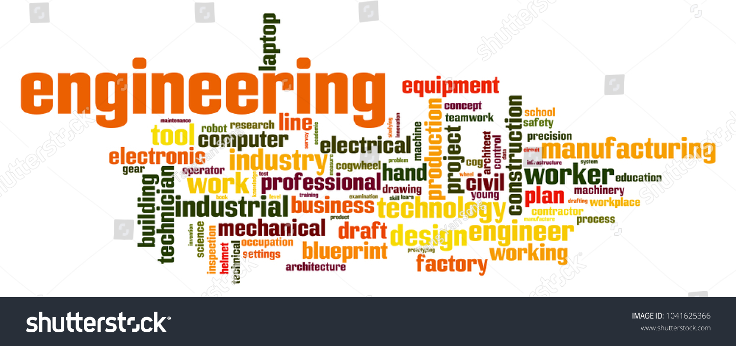Engineering Word Cloud Concept On White Stock Illustration 1041625366 ...