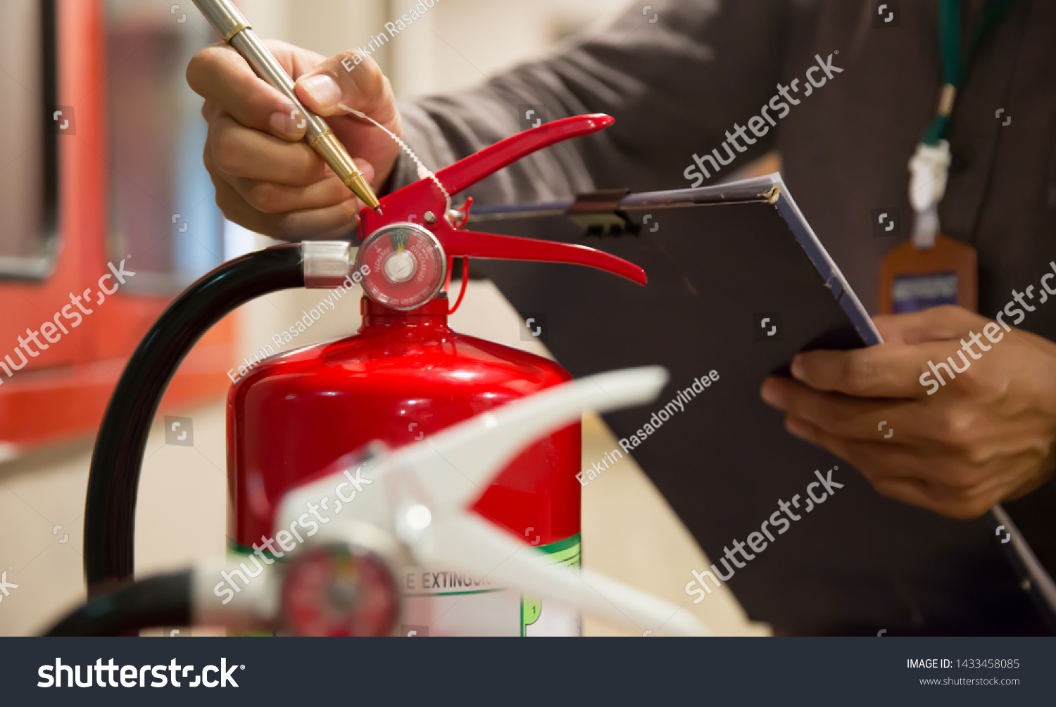 Engineers Checking Fire Extinguishers Stock Photo 1433458085 | Shutterstock