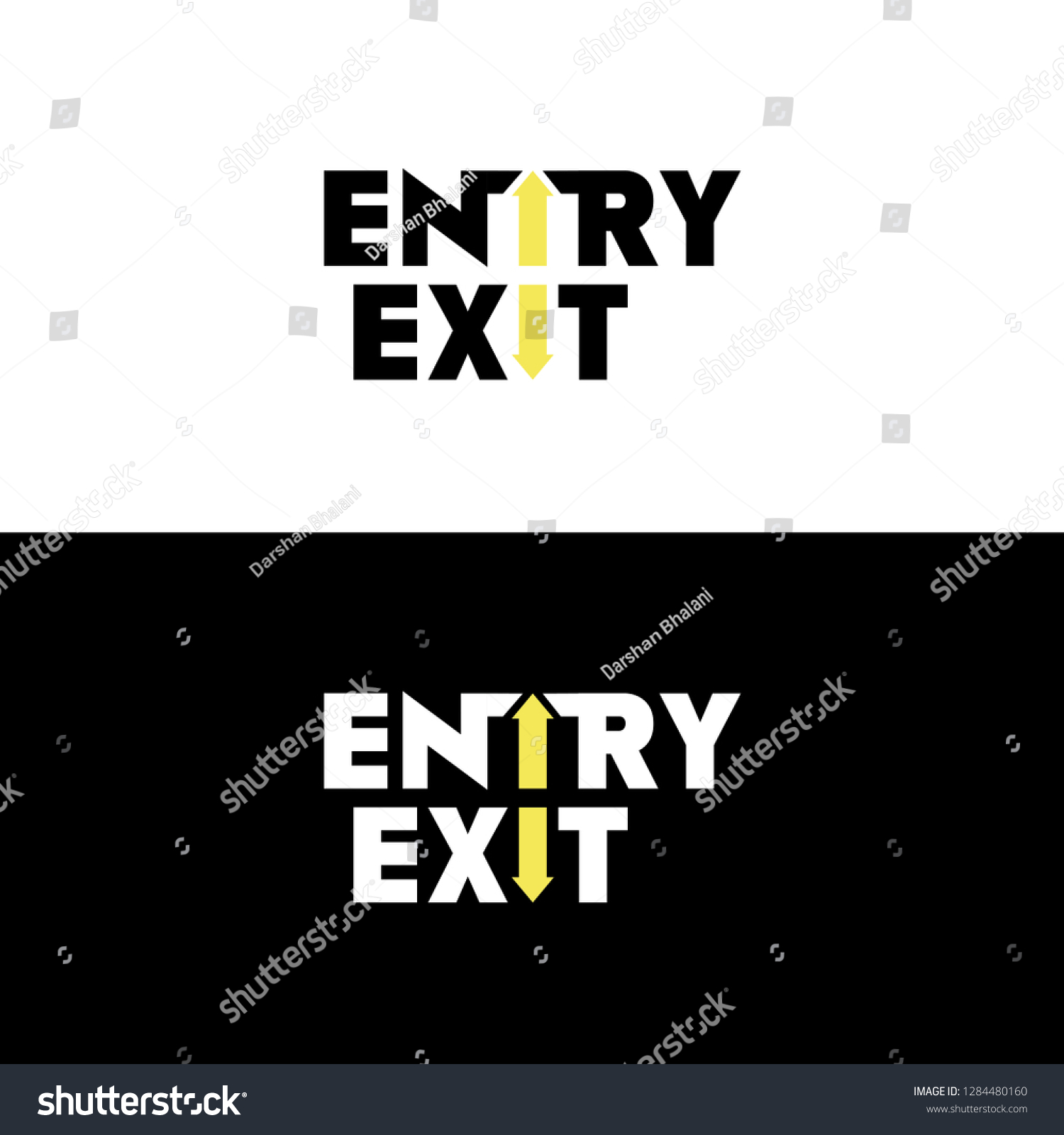 Entry Exit Logo Text Stock Illustration 1284480160