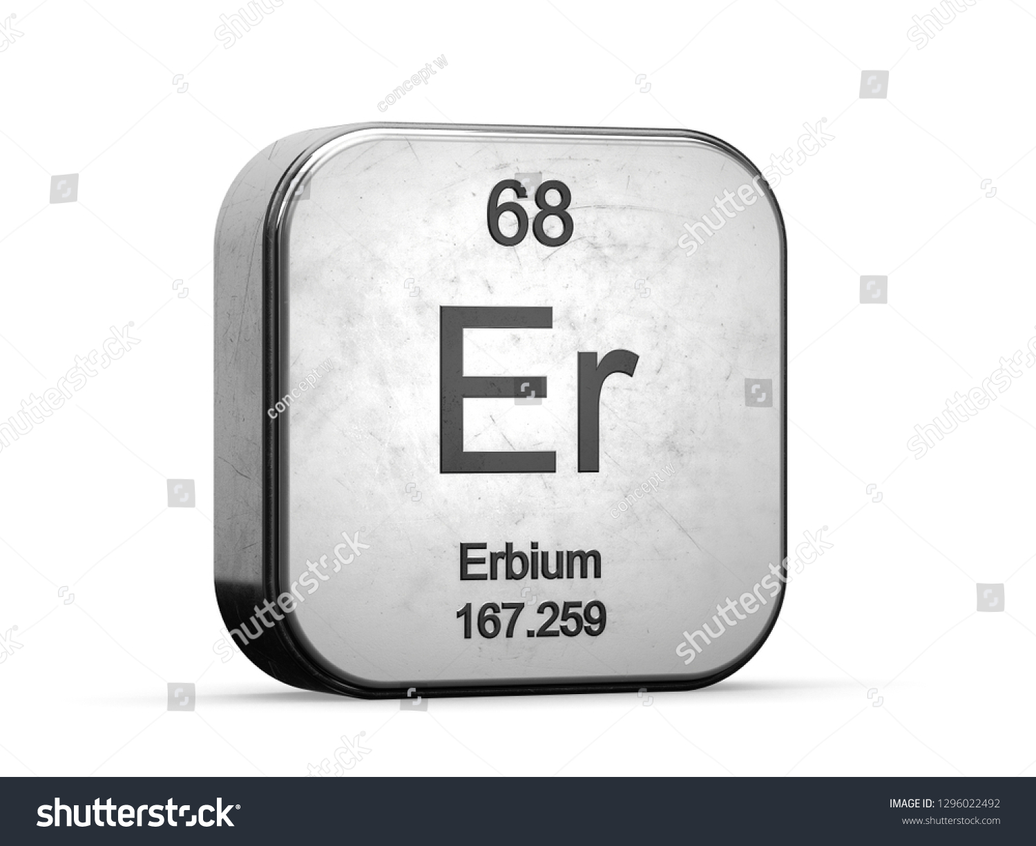 Erbium Element Periodic Table Series Metallic Stock Illustration 1296022492