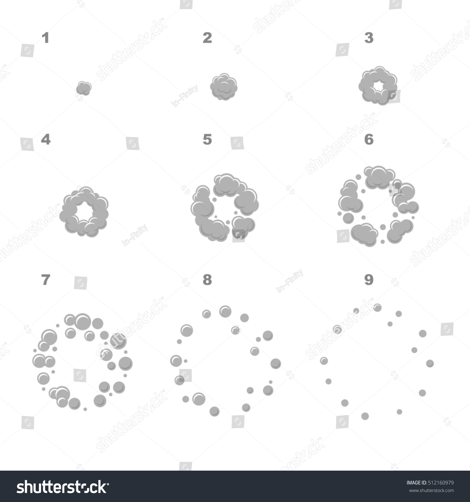 Explode Animation Sequence Cartoon Explosion Frames Stock Illustration ...