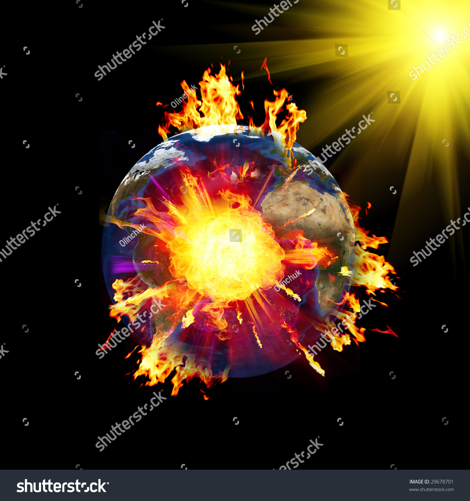 Exploding Planet Earth Space Data Source Stock Photo 29678701 ...