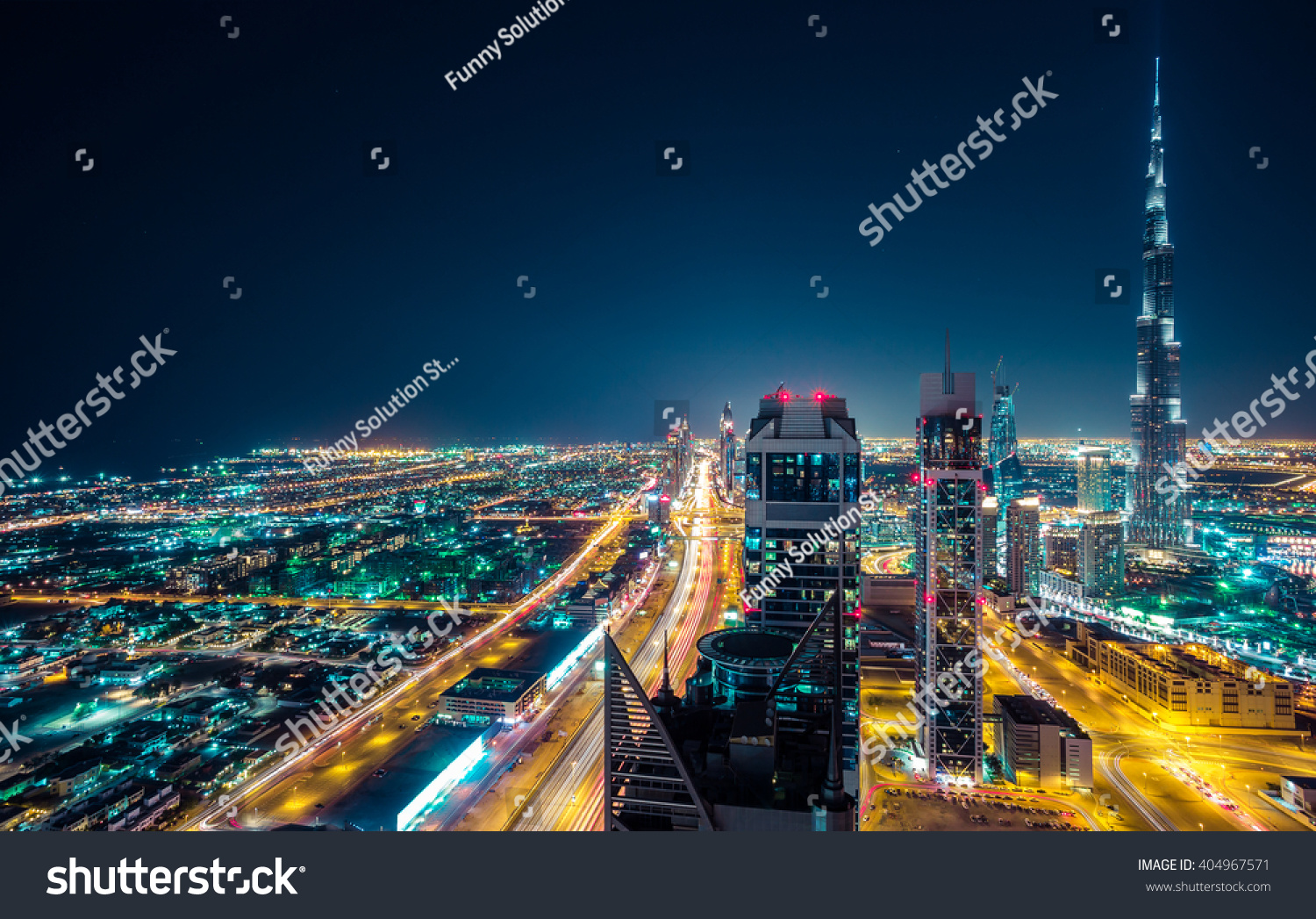 Fantastic Nighttime Dubai Skyline Illuminated Skyscrapers Stock Photo ... Fantastic Nighttime Dubai Skyline Illuminated Skyscrapers Stock Photo ...