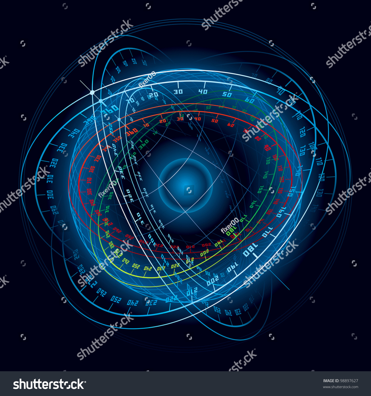 Fantasy Space Navigation Sphere Rasterized Version Stock Illustration ...