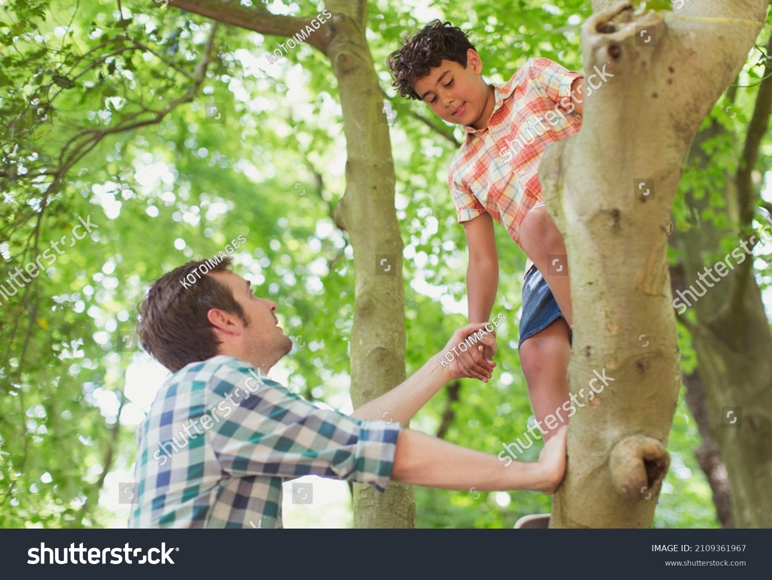 Father Helping Son Climbing Tree Stock Photo 2109361967 | Shutterstock Father Helping Son Climbing Tree Stock Photo 2109361967 | Shutterstock