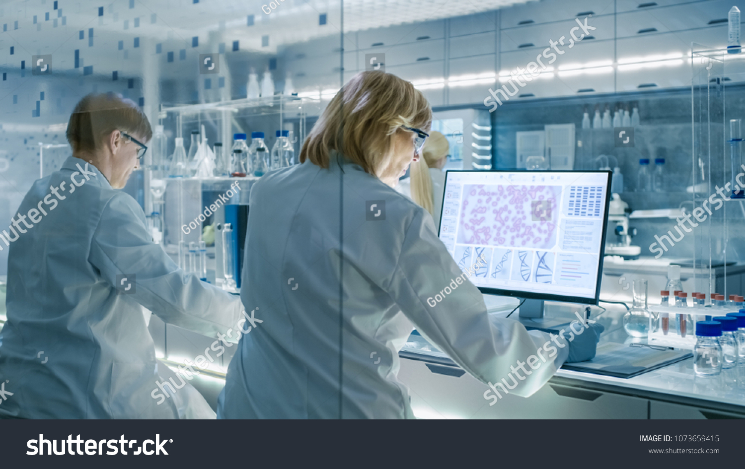 Female Male Scientists Working On Their Stock Photo (Edit Now) 1073659415 Female Male Scientists Working On Their Stock Photo (Edit Now) 1073659415