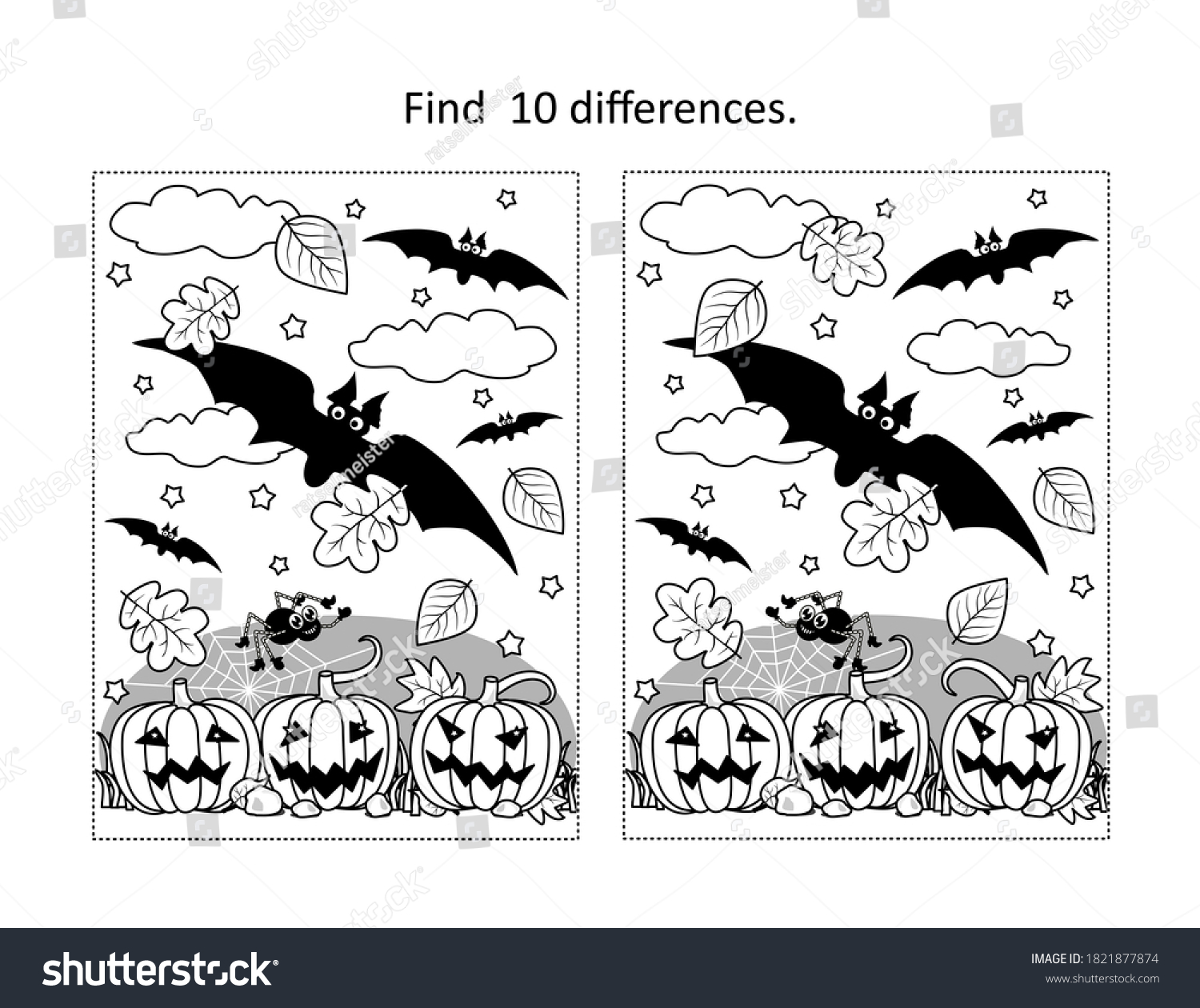 Find 10 Differences Visual Puzzle Coloring Stock Illustration ... Find 10 Differences Visual Puzzle Coloring Stock Illustration ...