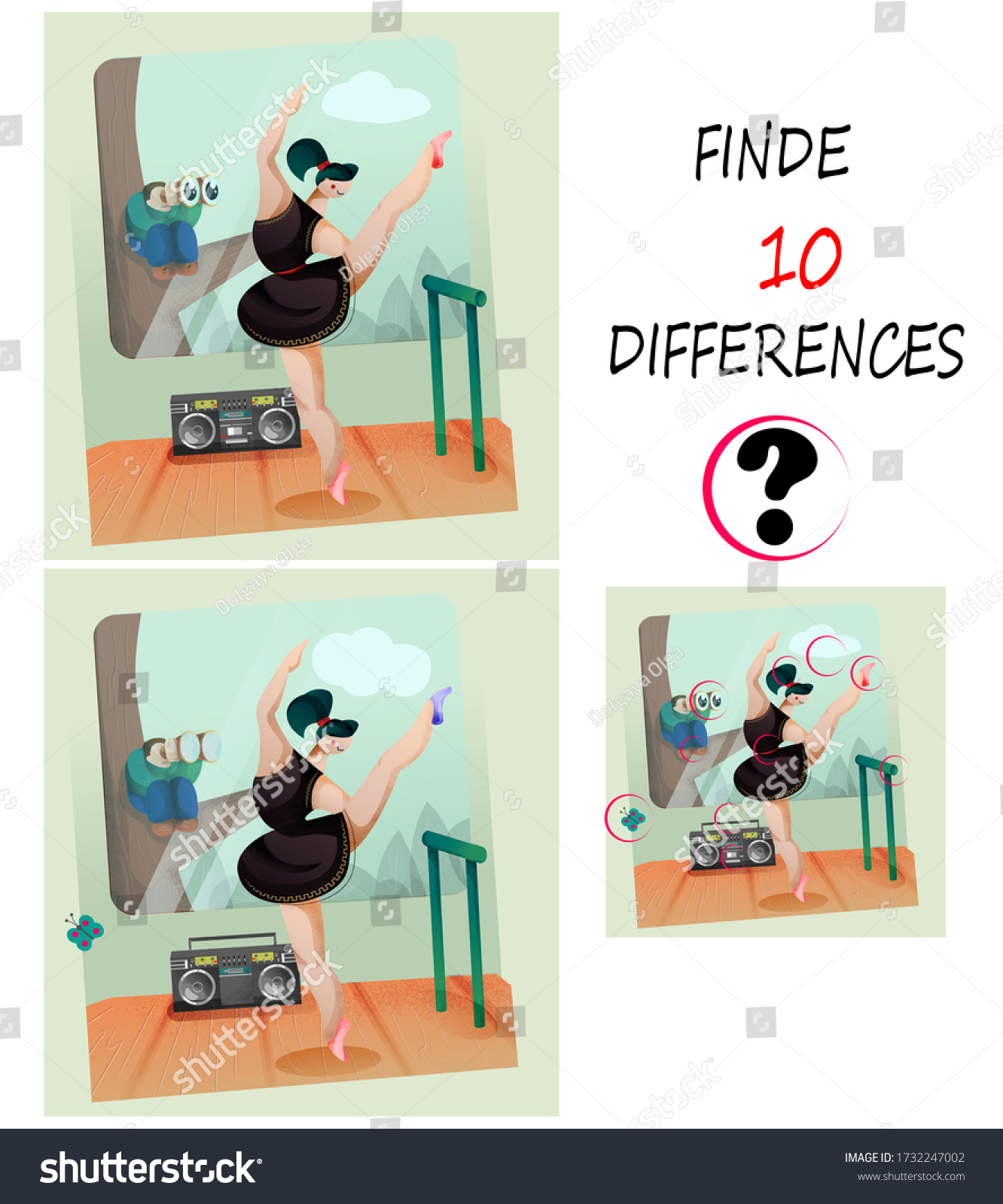 Find Differences 10 Differences Game Development: ilustrações stock ...