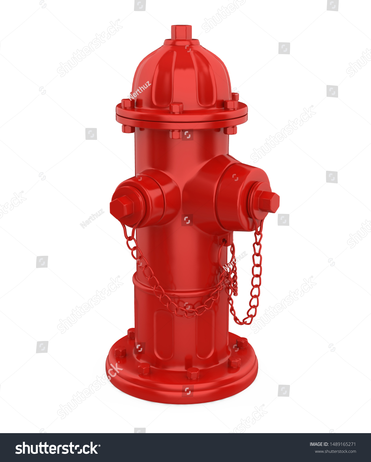 Fire Hydrant Isolated 3d Rendering Stock Illustration 1489165271