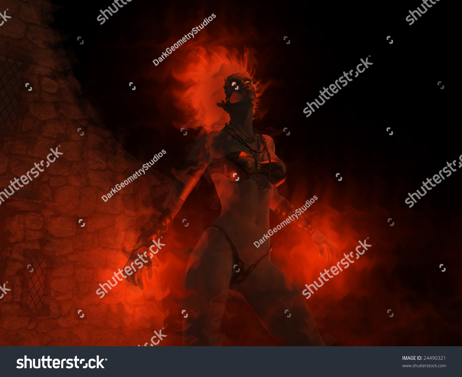Fire Wizard Stock Illustration 24490321