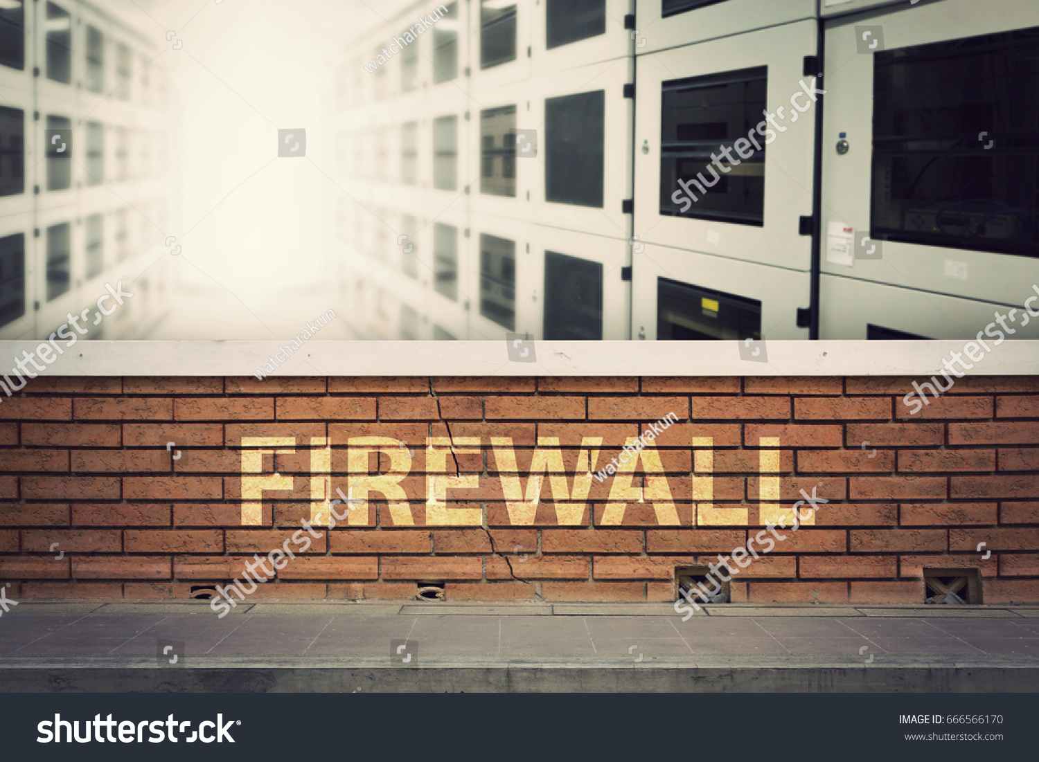 Firewall Protected Server Room Stock Photo (Edit Now) 666566170