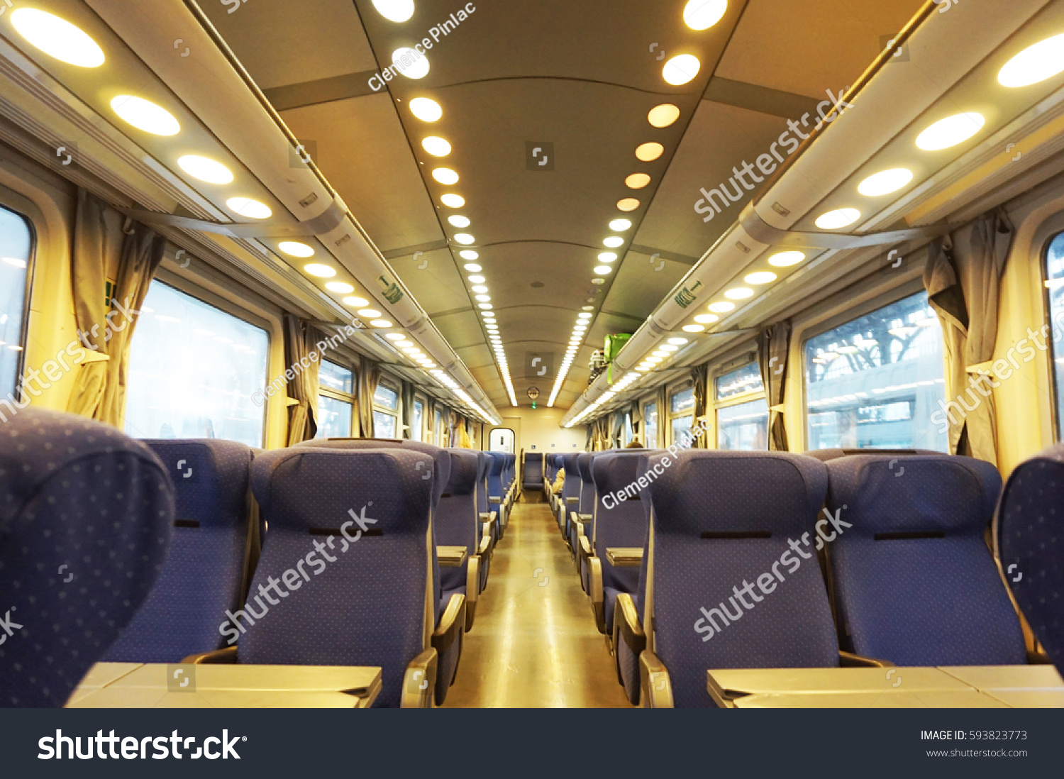 First Class Train Interior Perspective Stock Photo 593823773 | Shutterstock