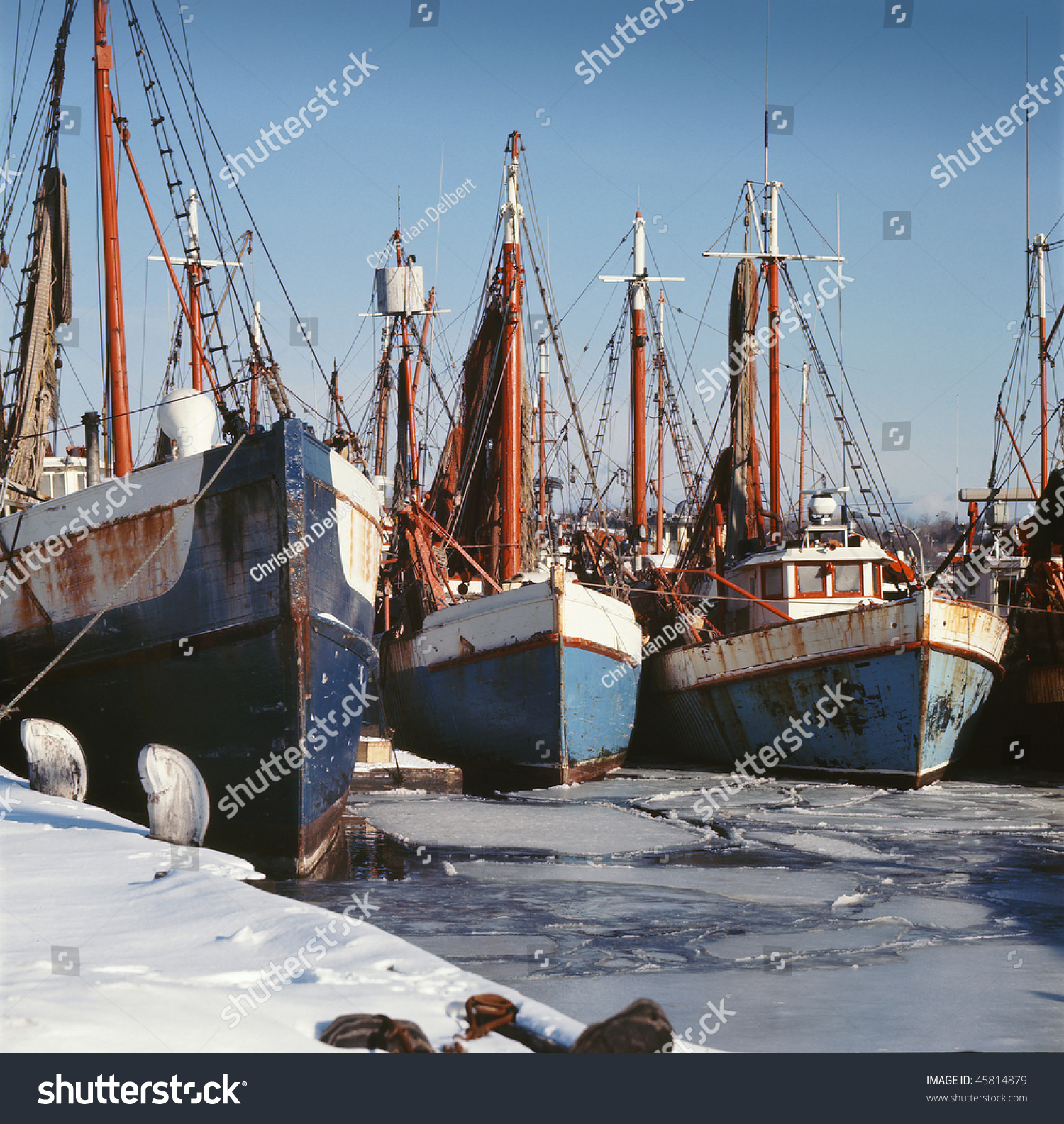 Fishing Boats Ice Bound Gloucester Harbor Stock Photo 45814879 ... Fishing Boats Ice Bound Gloucester Harbor Stock Photo 45814879 ...