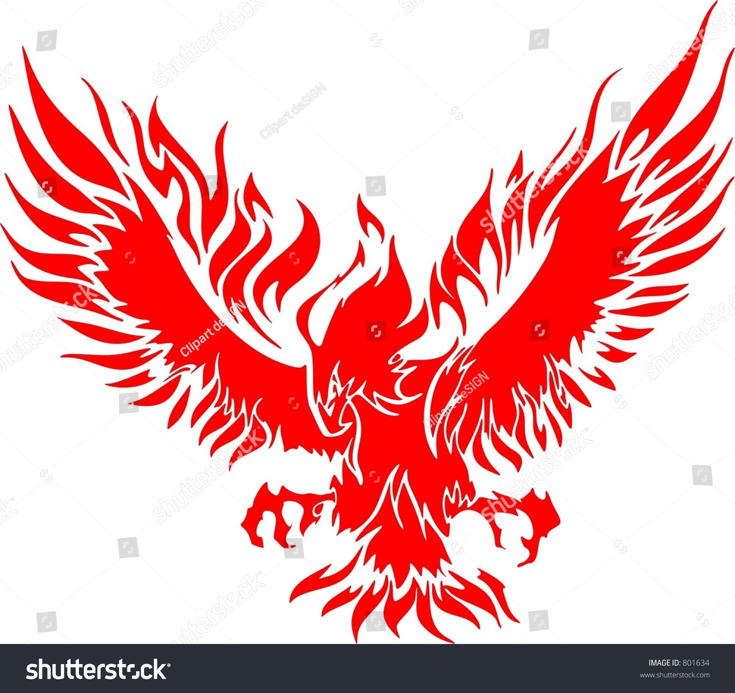 Flaming Eagle Stock Illustration 801634