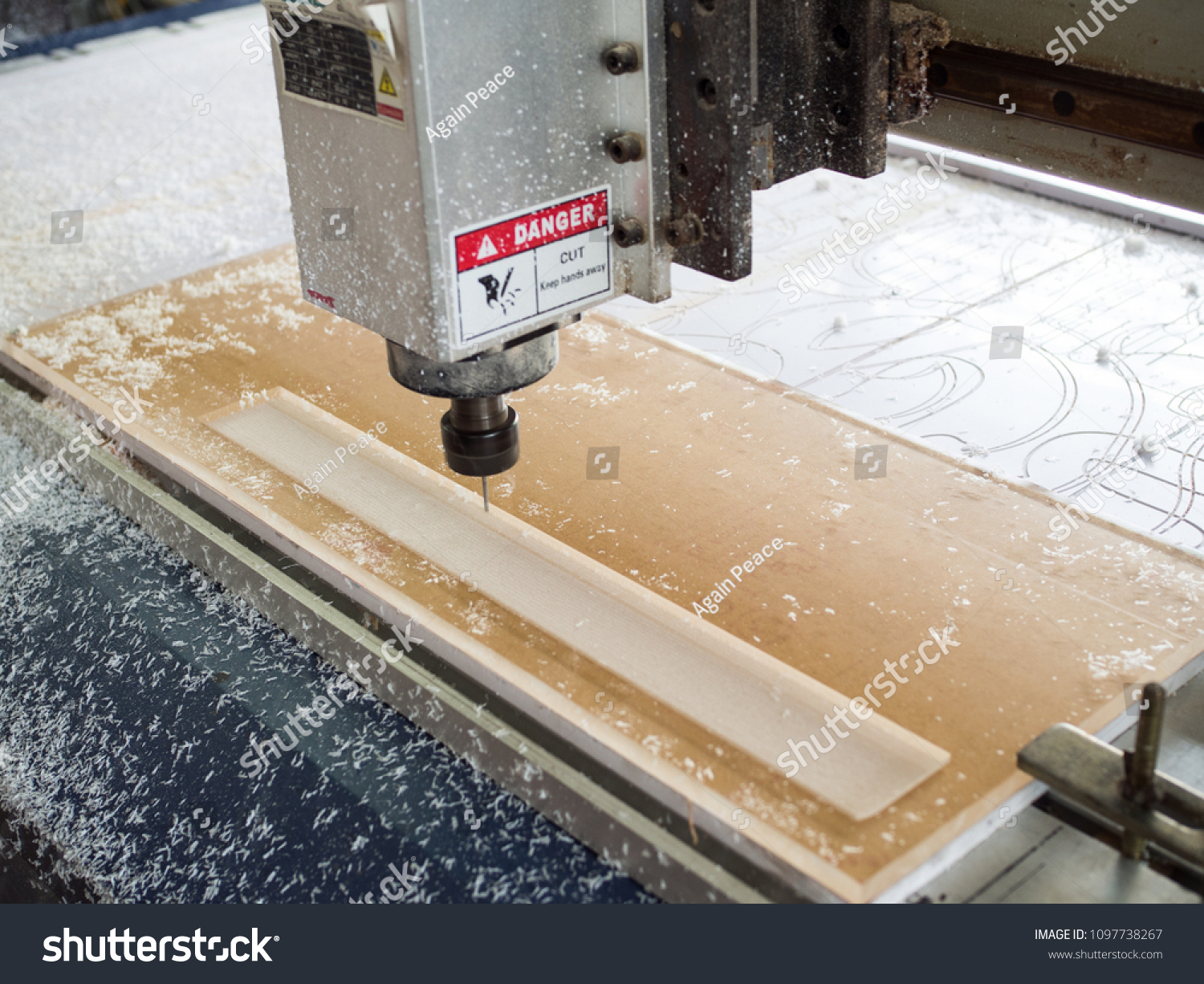 Flatbed Cnc Machine Working Stock Photo 1097738267 | Shutterstock